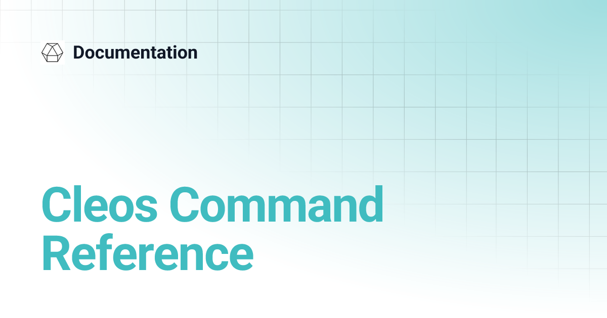 Cleos Command Reference | Documentation